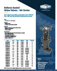 Bellows Seal Valves G8-Series | Dixon